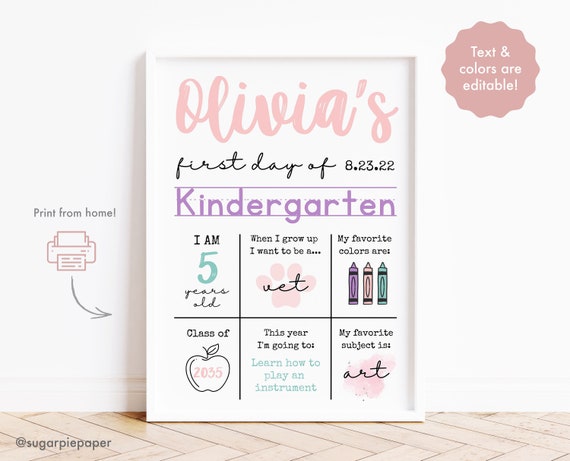 First Day of School Sign Reusable Back to School Printable - Etsy