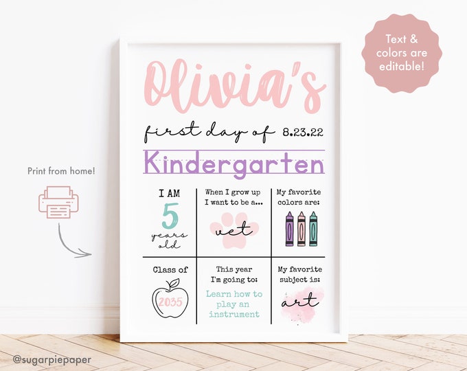 First Day of School Sign Reusable Back to School Printable - Etsy