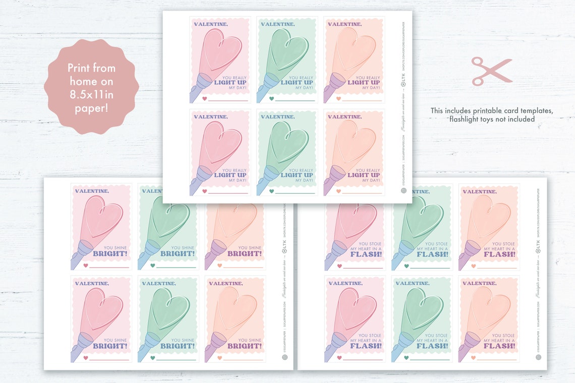 Flashlight Valentine, Light Valentines, Non Candy Valentines Printables ...