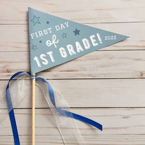 Back to School Printable Sign Pennant Flag Mockup First Day - Etsy