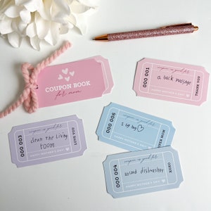Mothers Day Printable Coupon Book, Mothers Day Gifts Ideas, Moms Gift ...