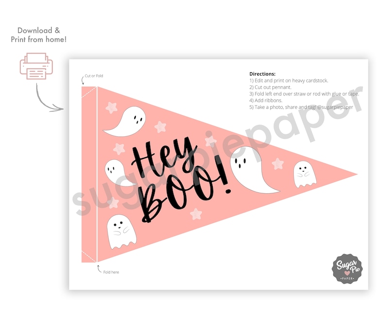 Halloween Pennant Flag Printable, Halloween Photo Props, Halloween ...