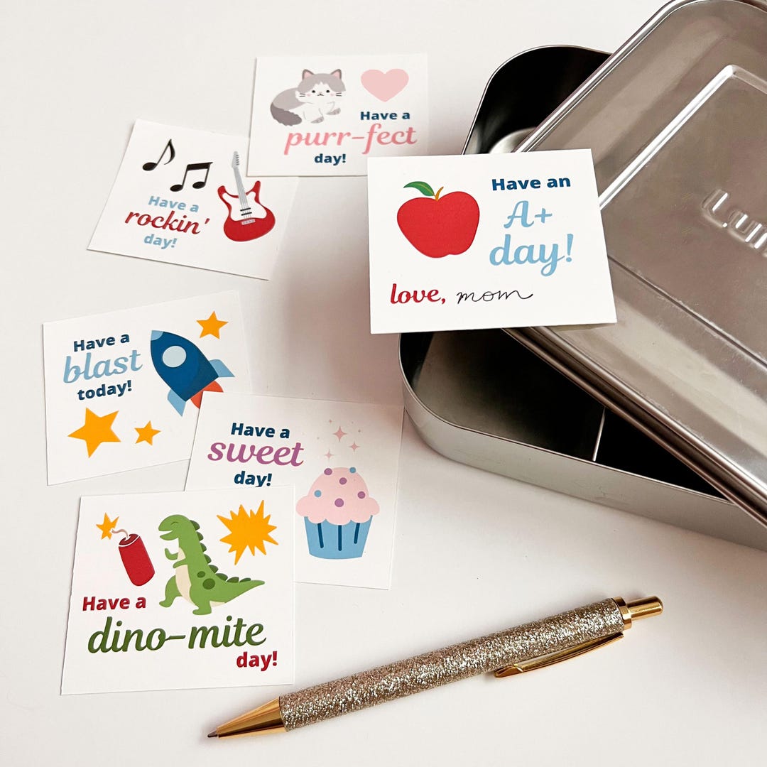 Lunchbox Notes for Kids Printable, Lunchbox Notes for Kindergarten ...