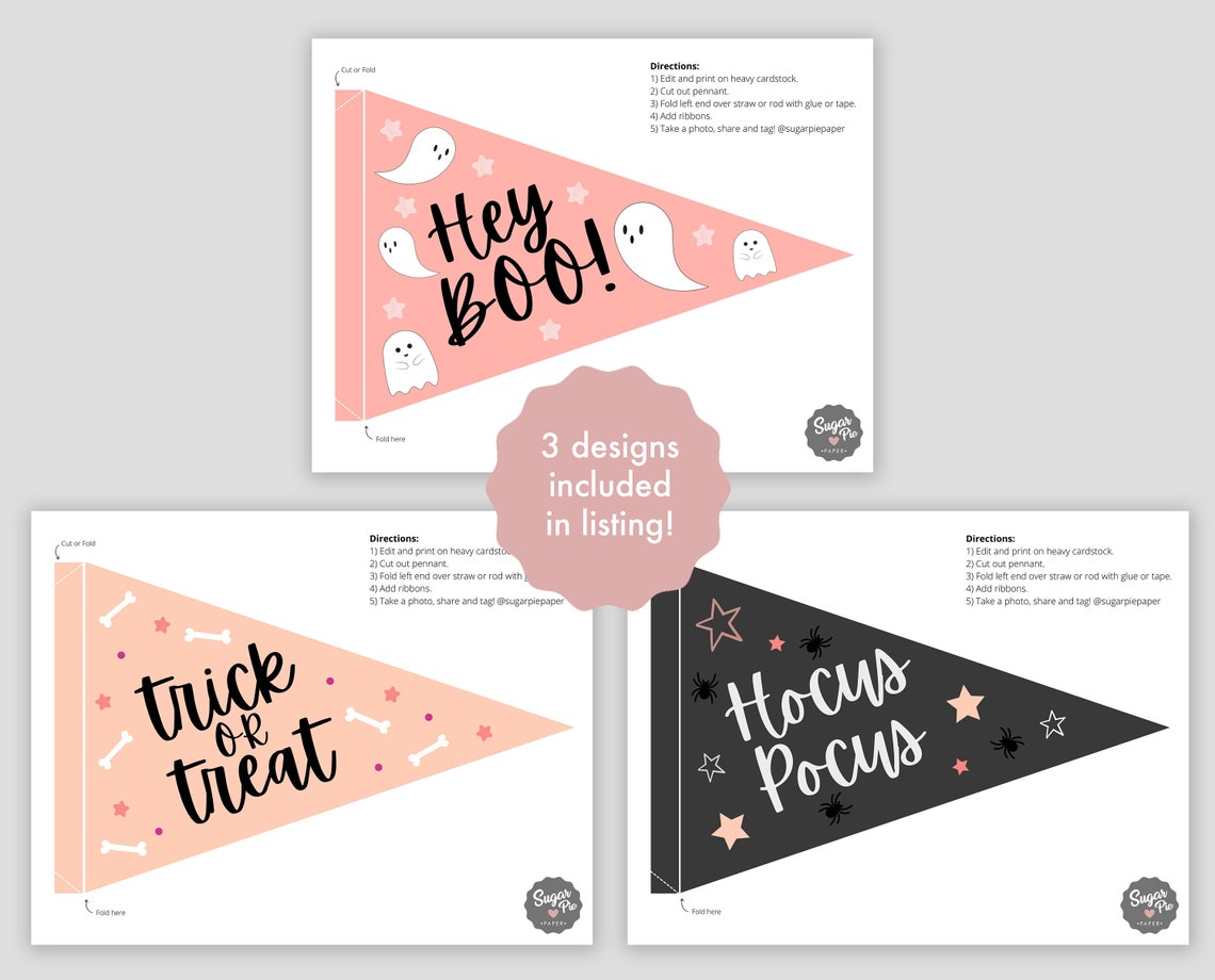 Halloween Pennant Flag Printable Halloween Photo Props - Etsy