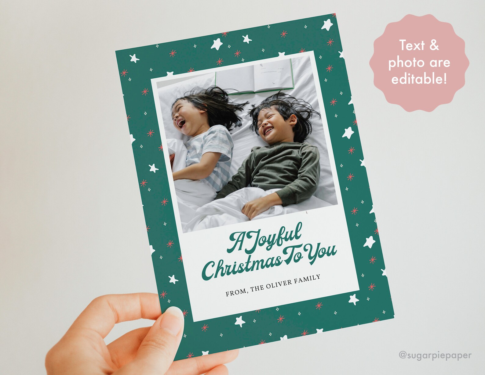 Family Christmas Cards Template Editable Holiday Card Photos - Etsy