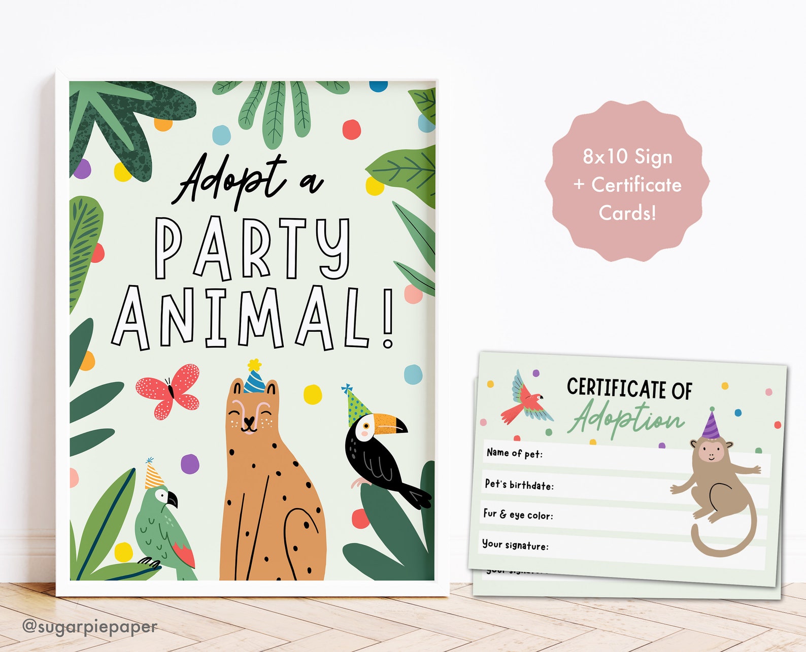 Adopt an Animal Certificate Adopt an Animal Sign Adopt an | Etsy