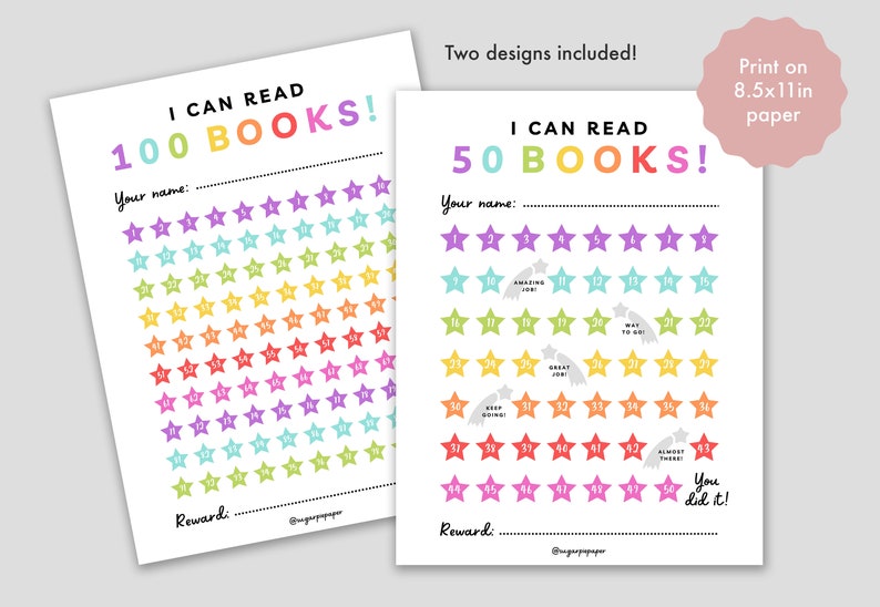 Kids Reading Chart Kids Star Chart Summer Reading Log - Etsy