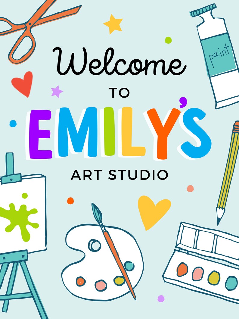 Art Party Poster Printable Kids Party Banner Art Party - Etsy