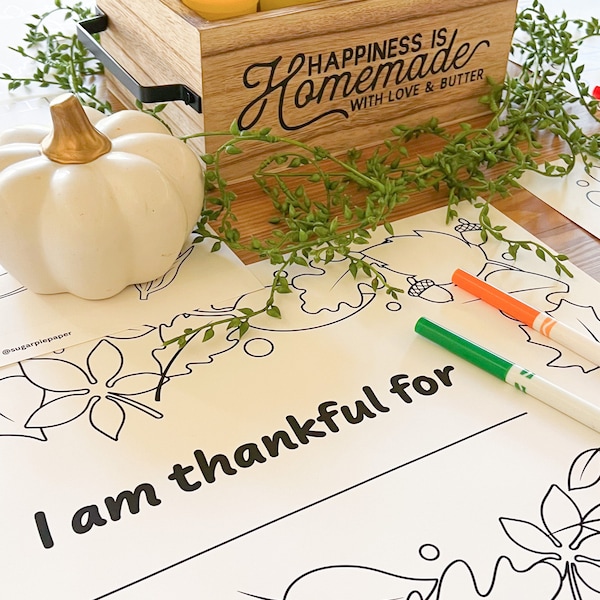 Thanksgiving Placemats for Kids - Etsy