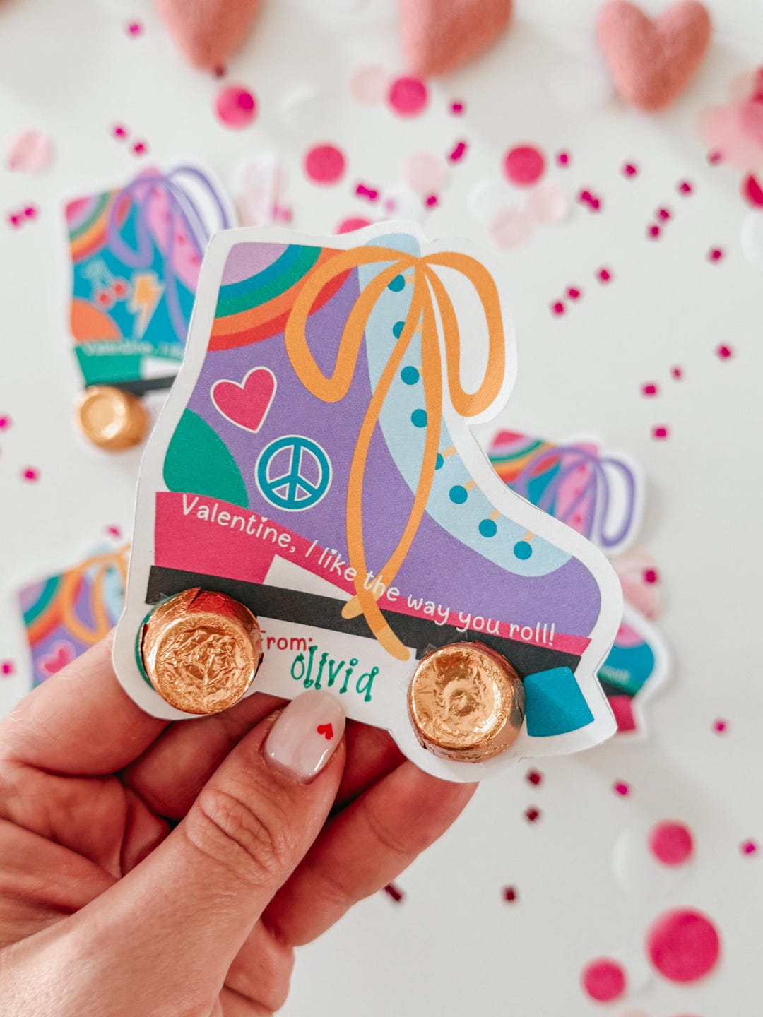 Classroom Valentine Cards, Roller Skate Valentine, School Valentines ...