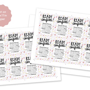 Ready Confetti, Back to School Tags, First Day of School Kindergarten ...