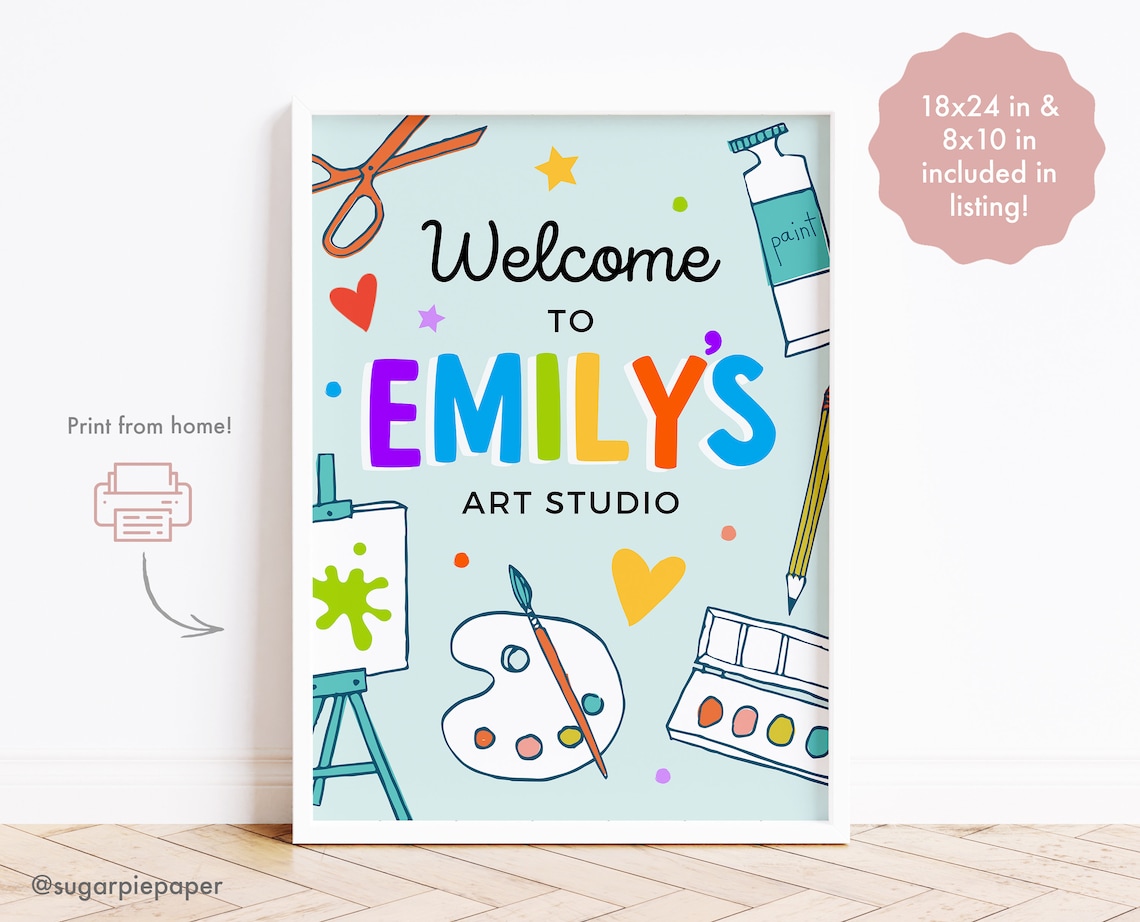 Art Party Poster Printable Kids Party Banner Art Party | Etsy