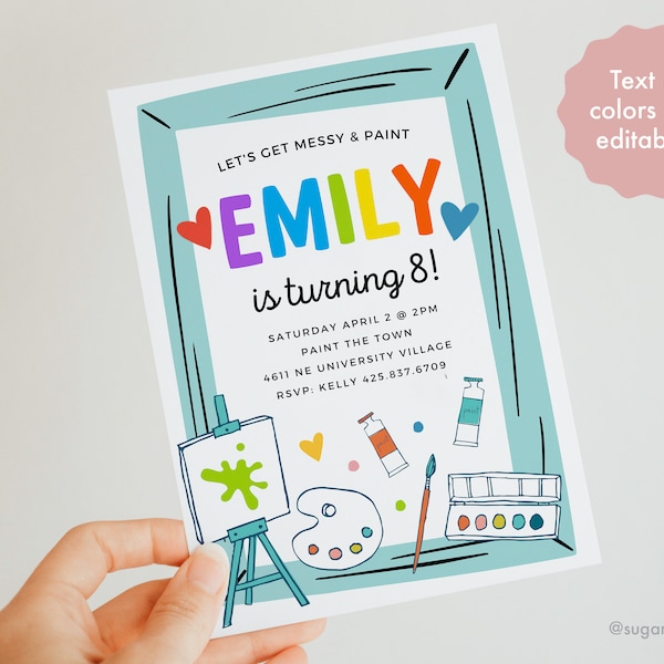 Art Party Invitation - Etsy