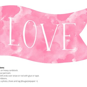 Valentine Printable Flag, Class Valentines, Valentine Props, Valentine ...