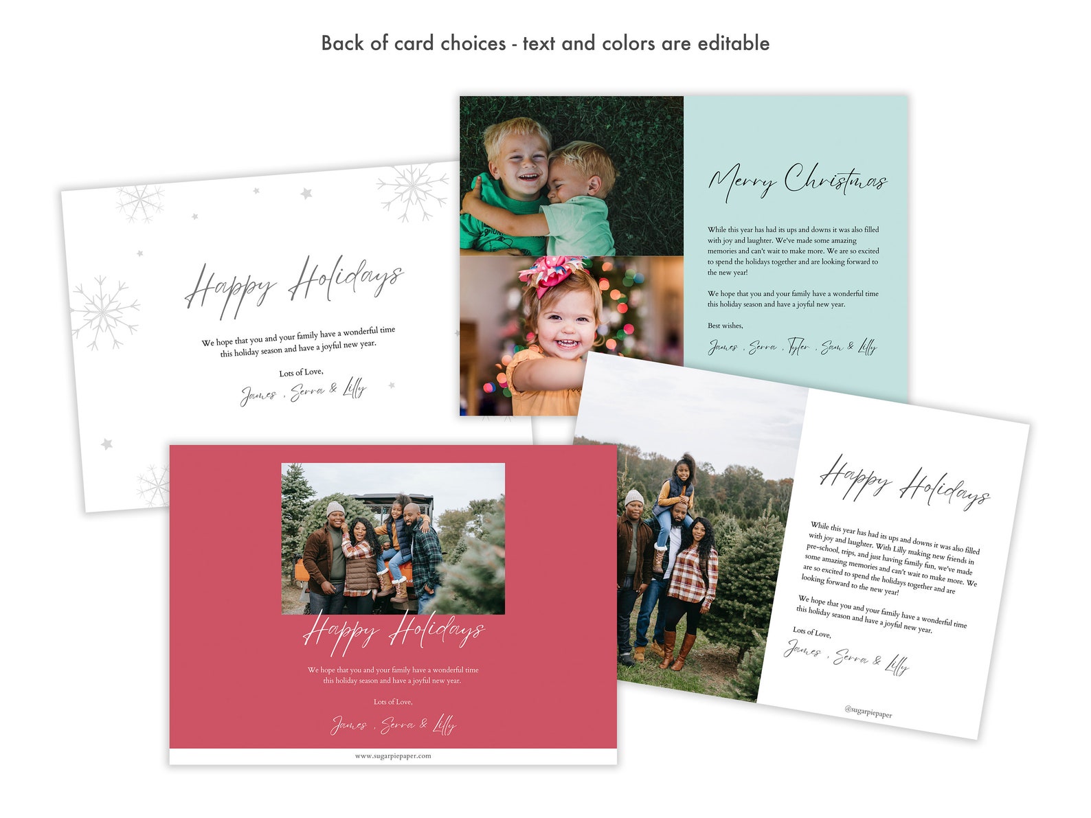 Printable Christmas Cards With Photo, Holiday Card Digital Download ...