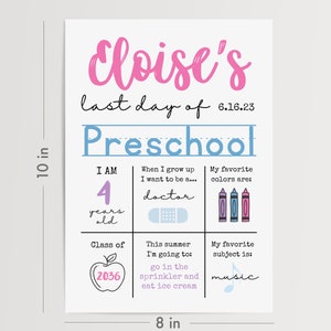 Last Day of Preschool, Preschool Graduation, Chalkboard Sign Graduation ...