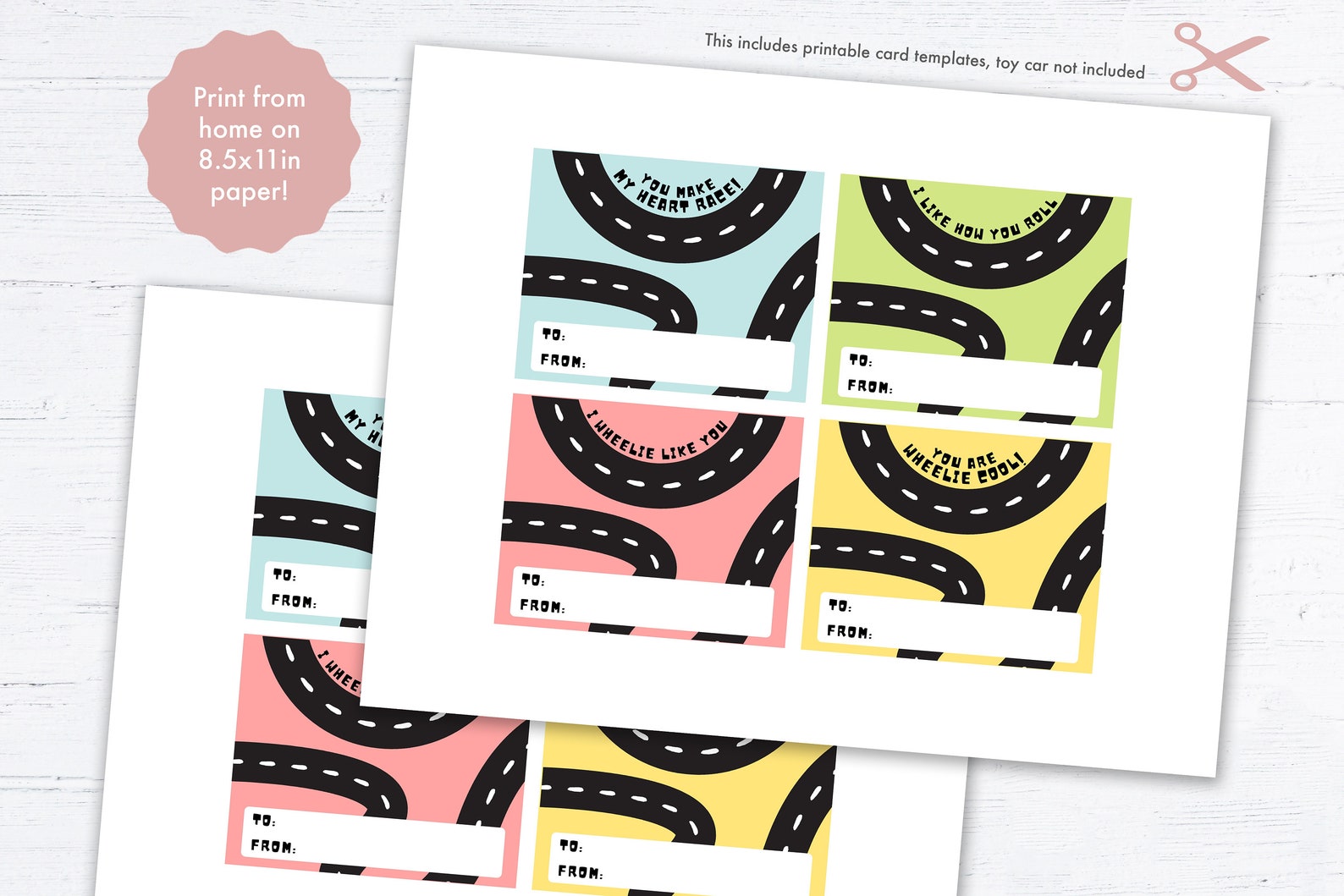 School Valentine Cards Race Car Favor Tags Boy Valentine - Etsy