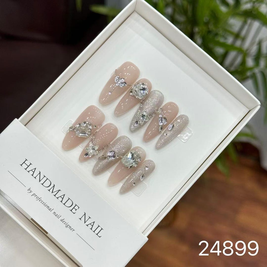 Galaxy of Broken Ice Nails | Custom Hand-painted Nails | Almond ...