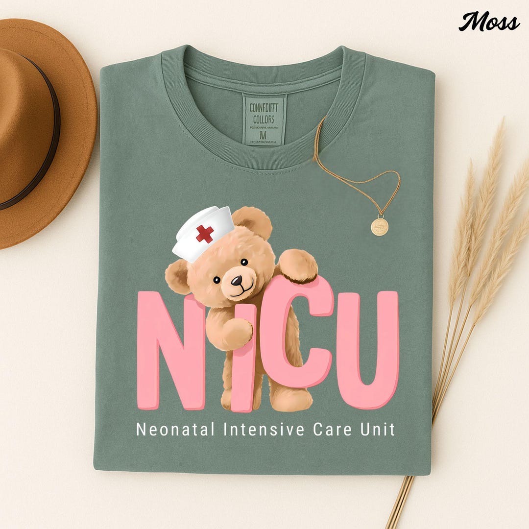 Cute NICU Nurse Teddy Bear Shirt Neonatal Intensive Care Unit Gift ...