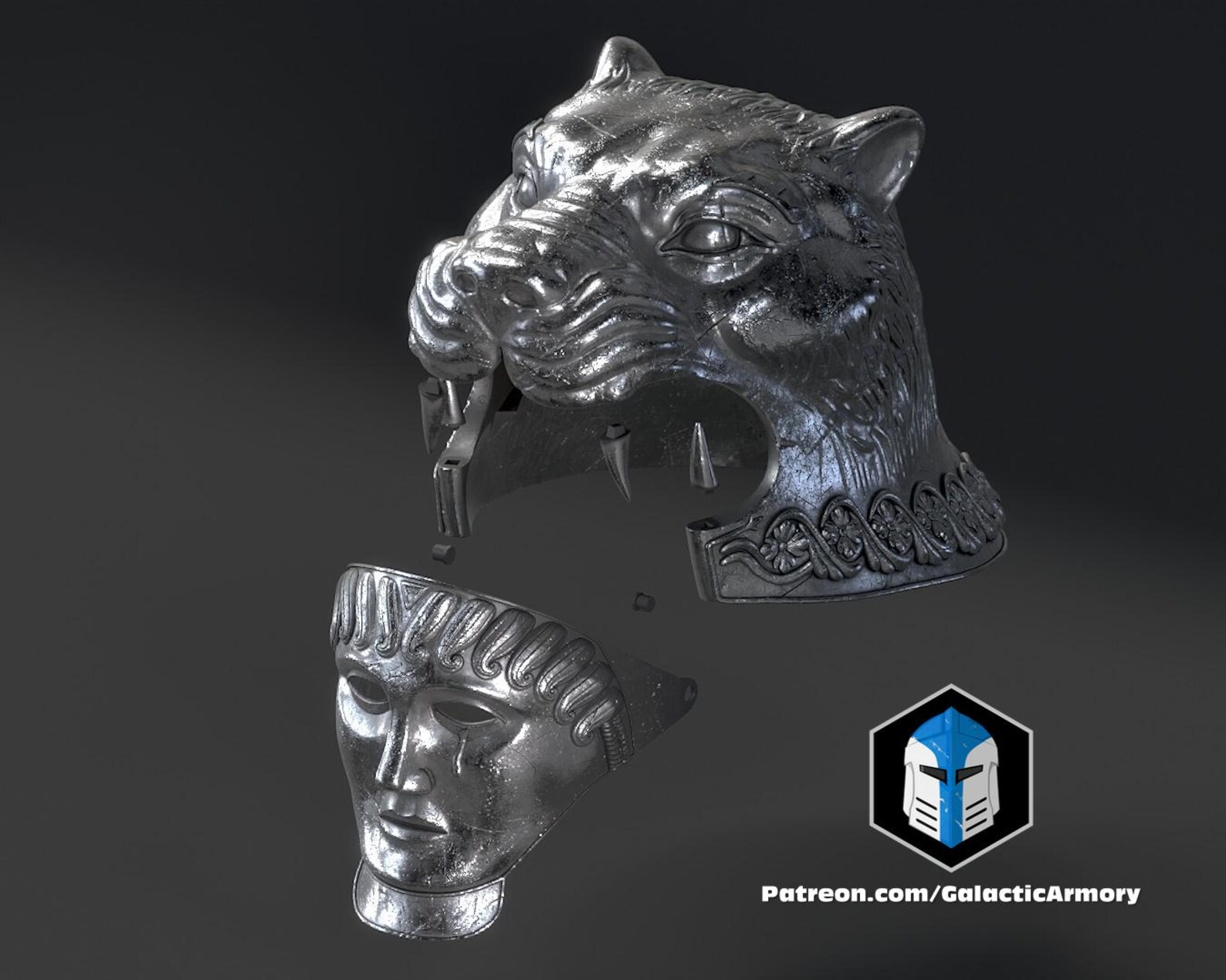 Tigris of Gaul Gladiator Helmet | 3D Printed Roman Arena Mask ...