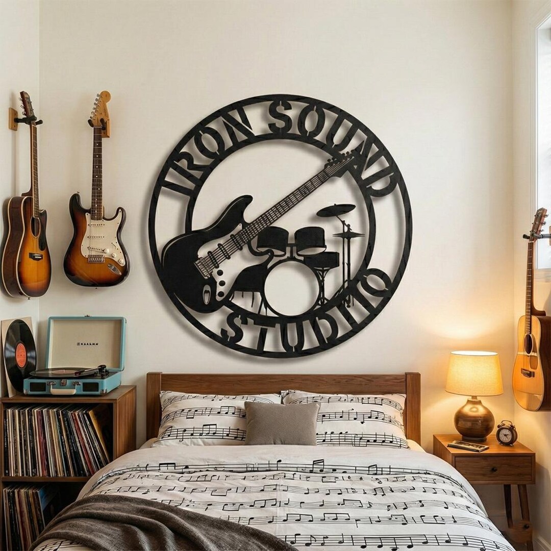 Personalized Musical Instruments Metal Wall Art With Led Lights, Custom ...