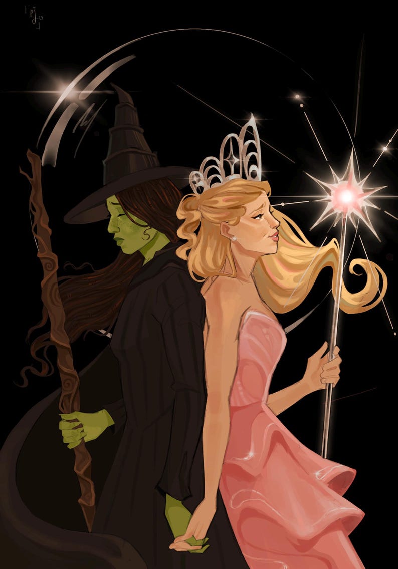 No One Mourns the Wicked (glinda and Elphaba Wicked Print) - Etsy