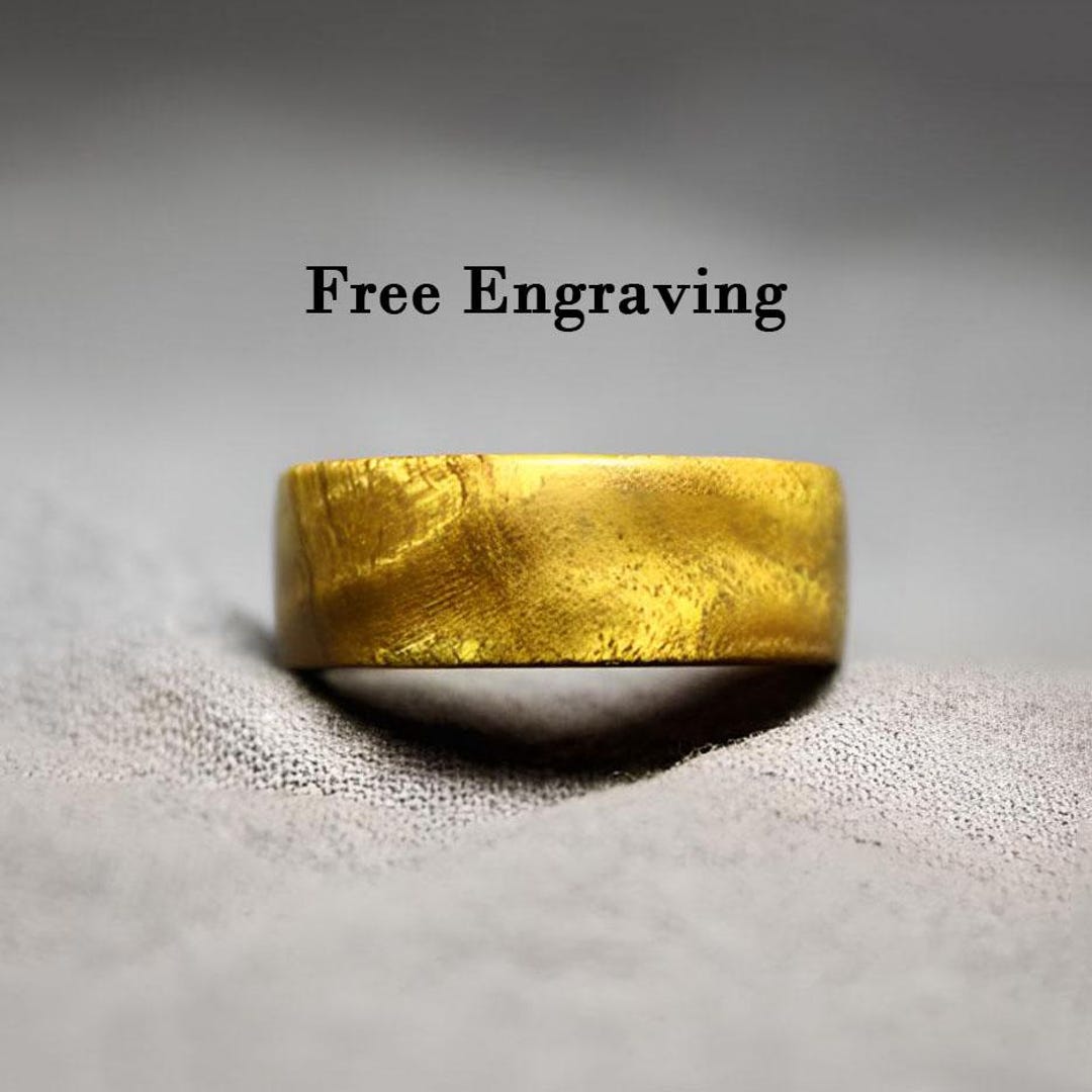 Golden-thread Nanmu Buried Wood Ring - Handcrafted Men's Ring - Etsy