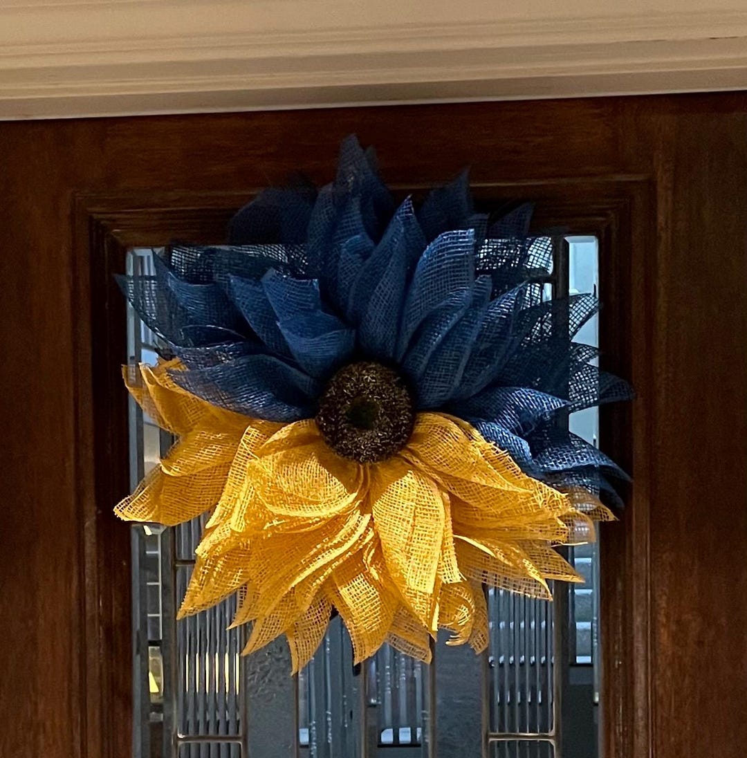 Ukraine Flag Wreath, Blue and Yellow Deco Mesh Wreath (18x18) - Etsy