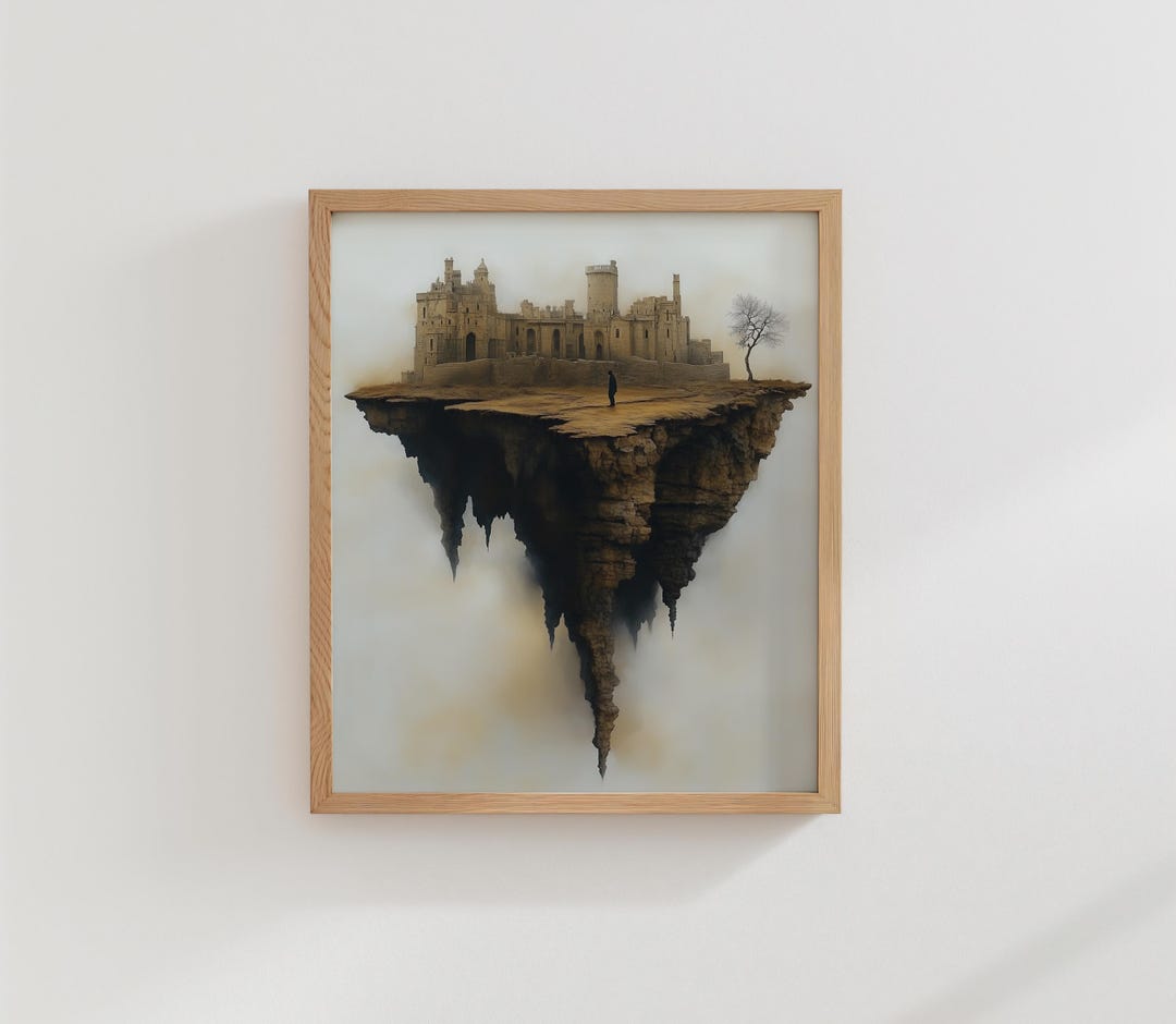Floating Castle for One, Please. Solitary Man in Front of an Enormous ...