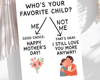 Mother's Day Card From Favorite Child | Funny Card for Mom | Mother's ...