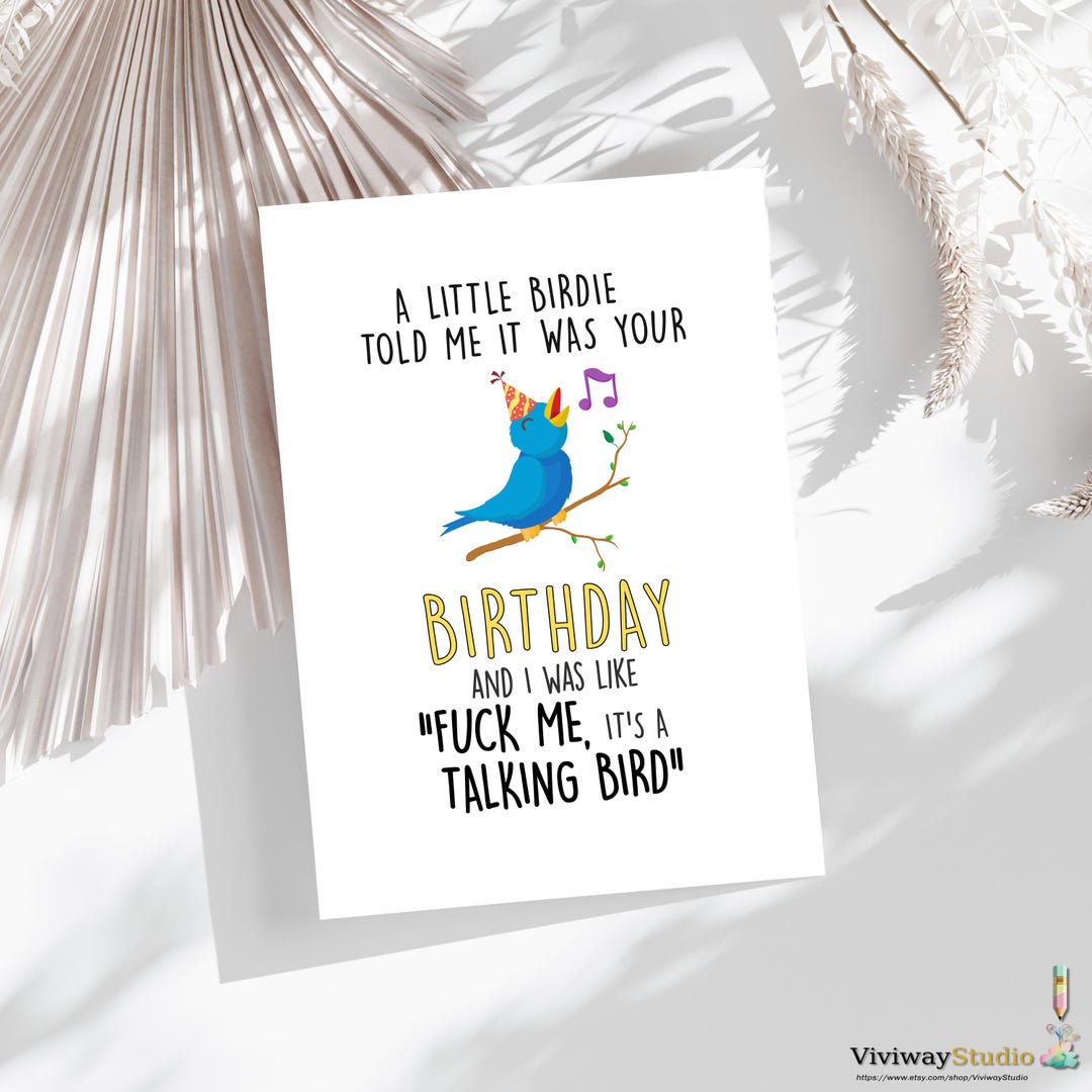 Funny Talking Bird Birthday Card, Sarcastic Gift (5x7 Folded Card) - Etsy