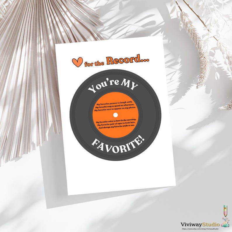 Retro Vinyl Record Anniversary Card: 'you're My Favorite' - Etsy