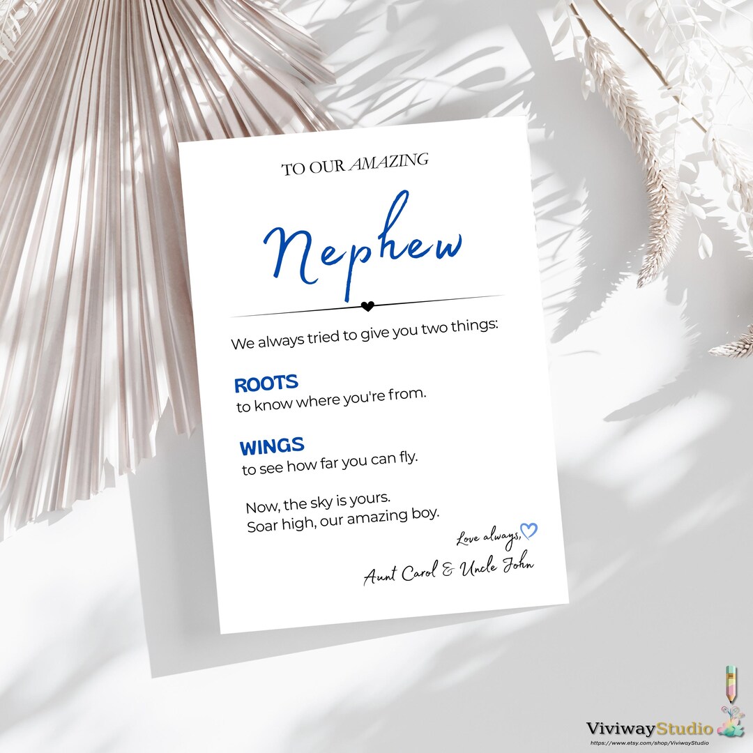 Personalized Nephew Graduation Card, Sentimental Keepsake - Etsy