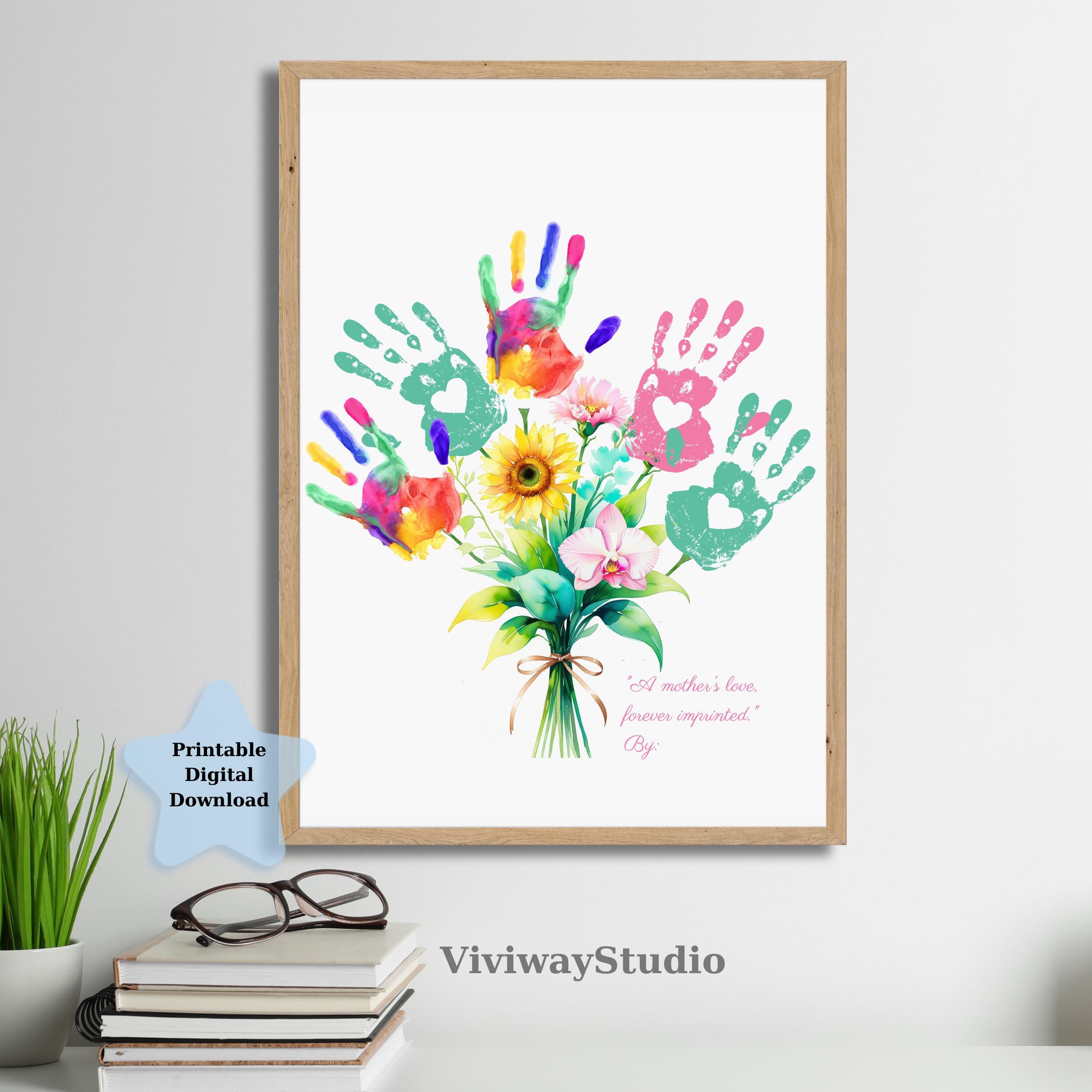 Handprint Flower Keepsake – Personalized Mother's Day Gift (digital ...