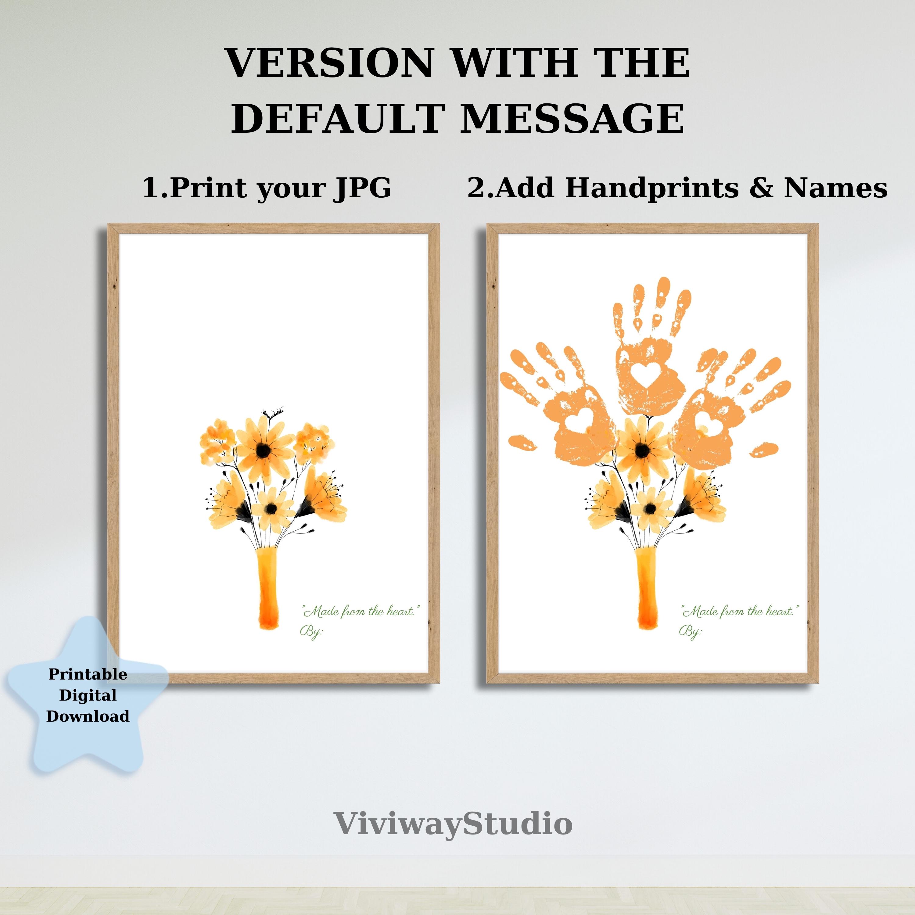 Handprint Flower Bouquet Art: DIY Keepsake Gift (digital Download) - Etsy