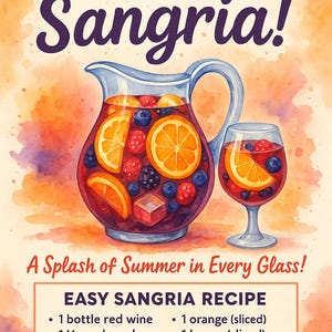 Sangria Poster - Etsy