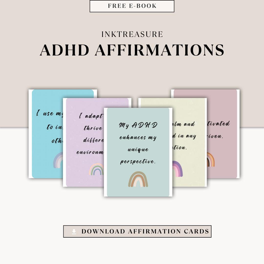 40 ADHD Affirmation Cards | Printable & Digital Positive Affirmations ...