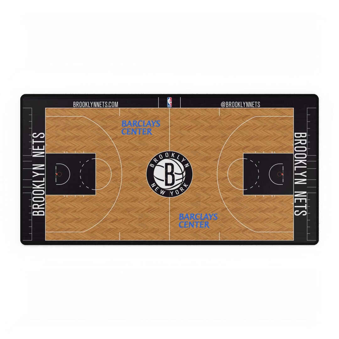 NBA Brooklyn Nets Desk Mat, Basketball Court Design, Sports Gaming ...