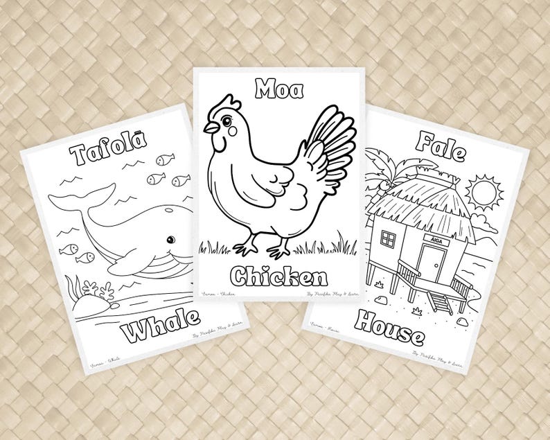 Printable Samoan Children's Colouring Book | Learn Samoan Language ...