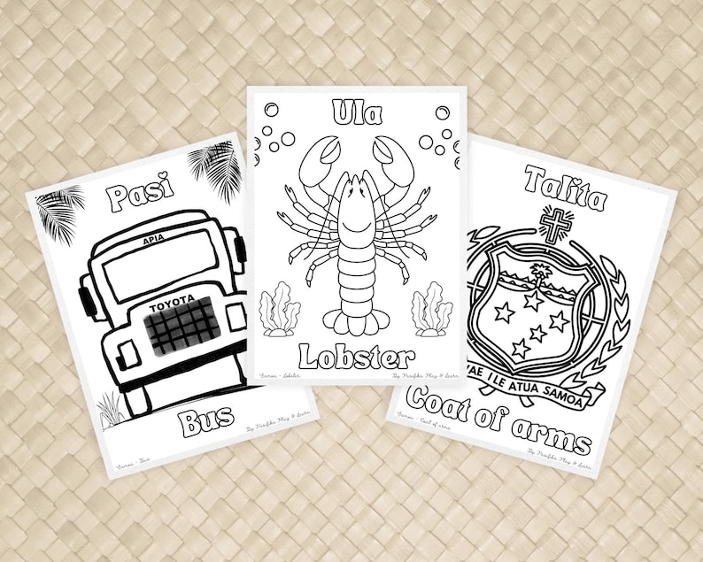 Printable Samoan Children's Colouring Book | Learn Samoan Language ...