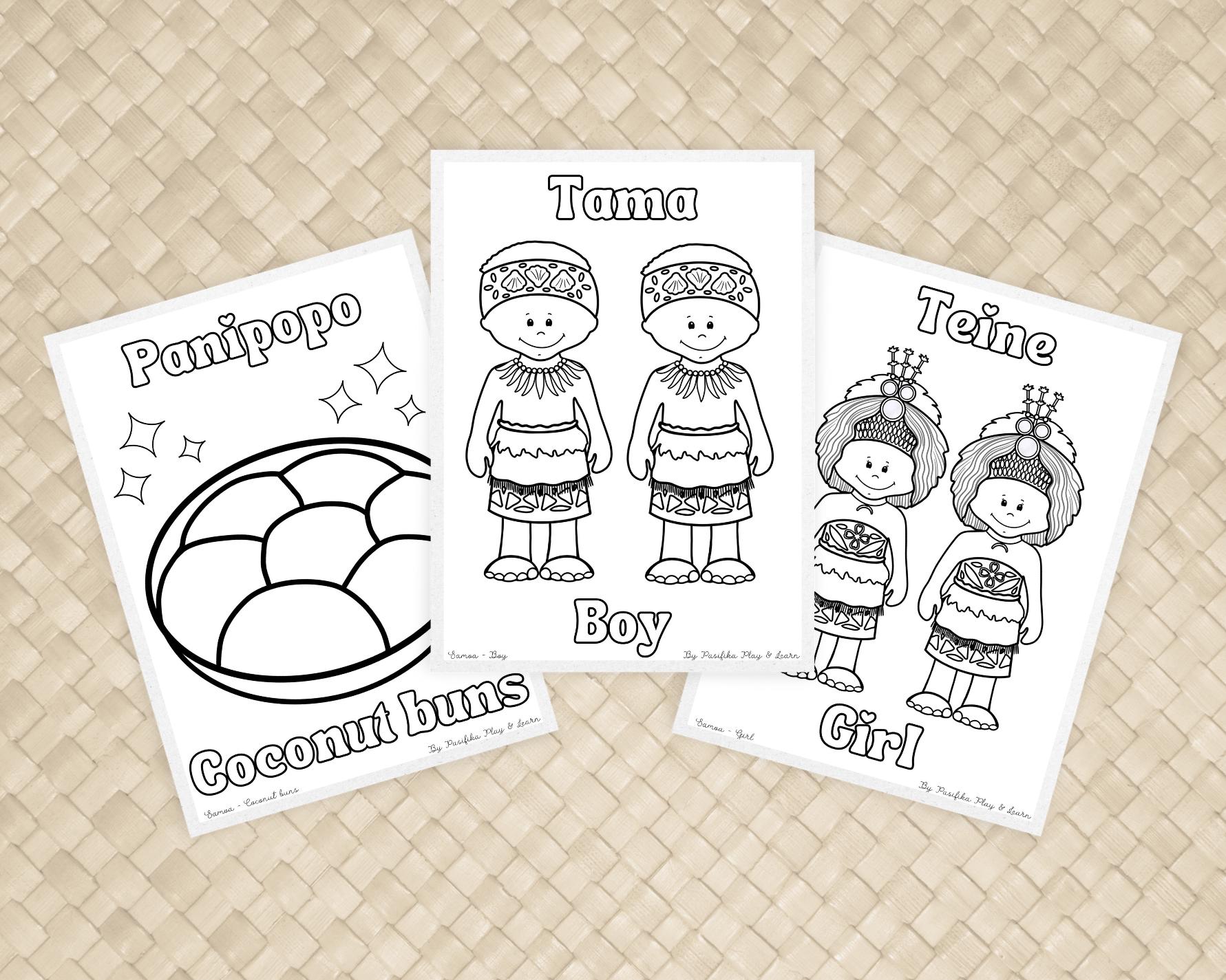 Printable Samoan Children's Colouring Book | Learn Samoan Language ...