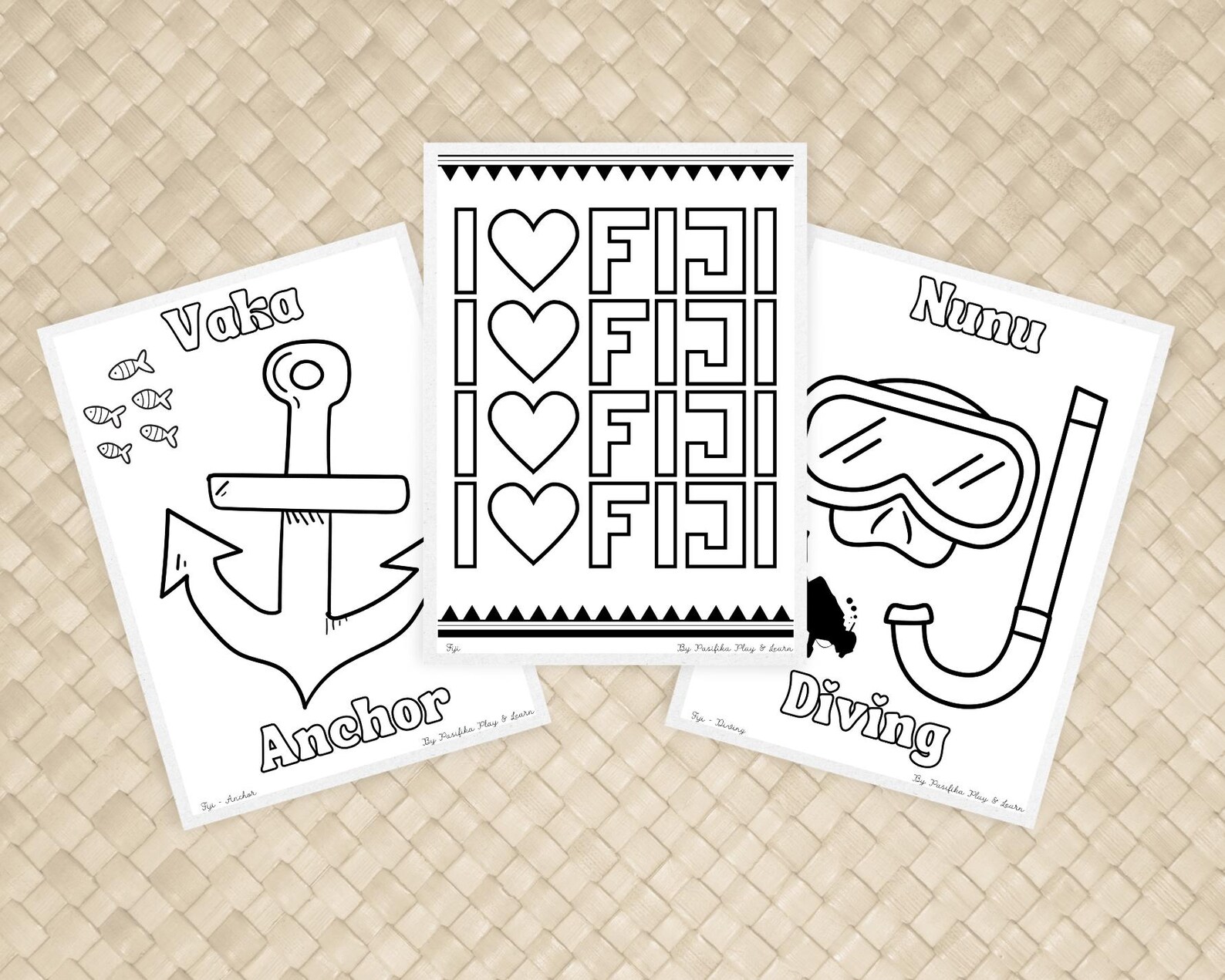 Printable Fijian Culture Colouring Book: Learn Fijian (30 Pages ...