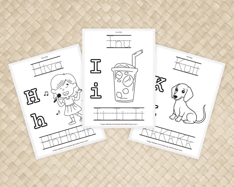Printable Tongan Alphabet Activity Book: Learn Tongan (digital Download ...
