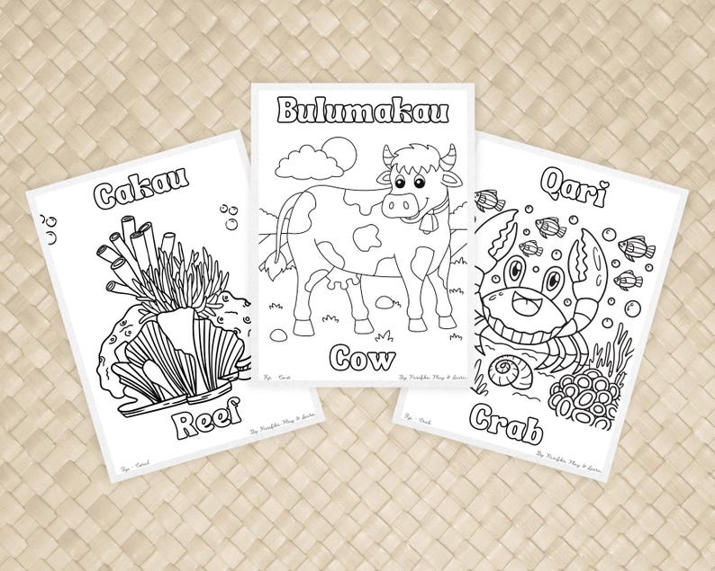 Printable Fijian Culture Colouring Book: Learn Fijian (30 Pages ...