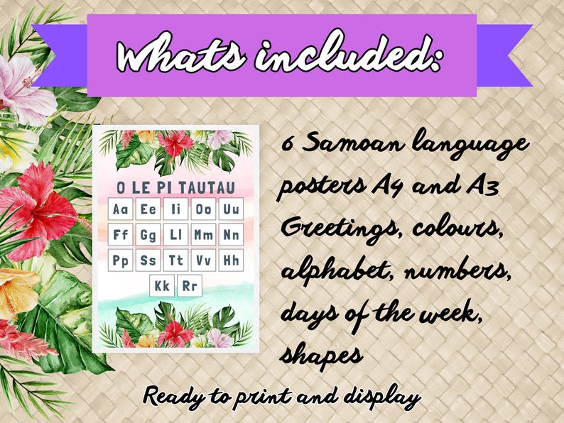 Samoan Language Learning Posters | Greetings, Colours, Alphabet ...