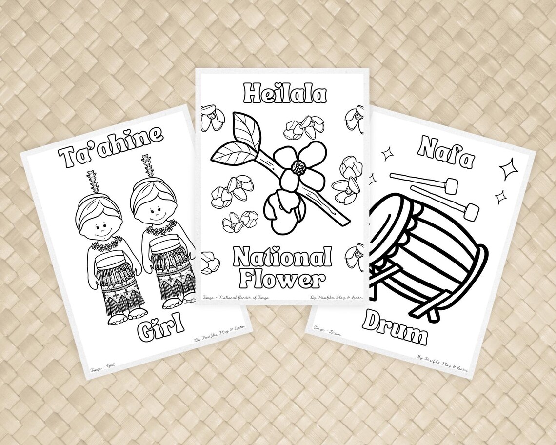 Tongan Children's Colouring Book: Learn Language & Culture (30 Pages ...