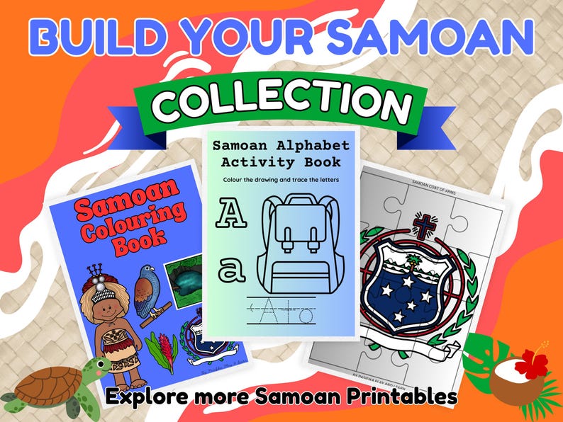 Samoan Learning Bundle: Colors, Numbers, Le'aute Activity Pack (PDF ...