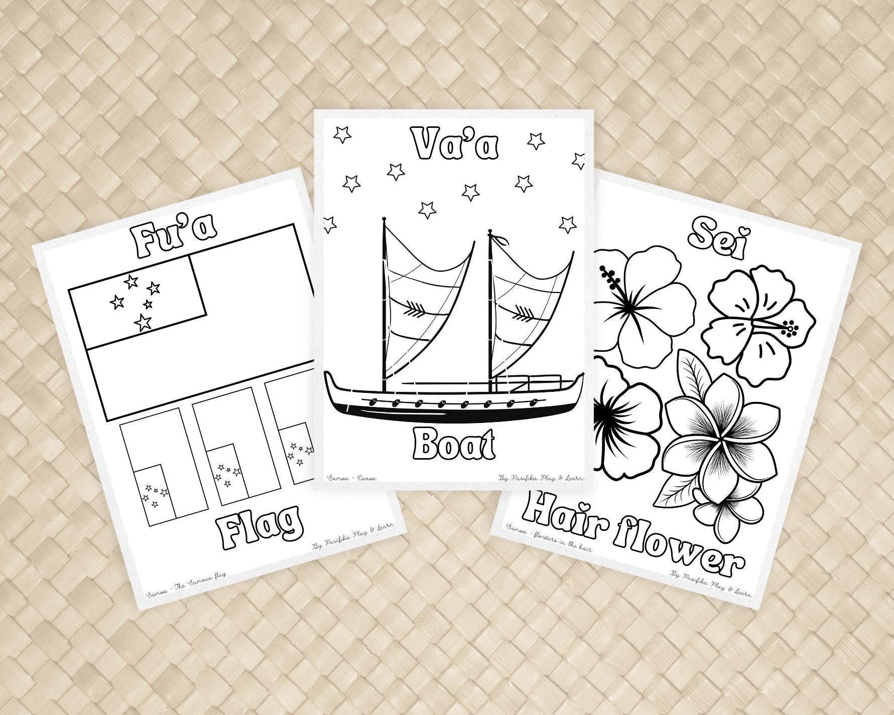 Printable Samoan Children's Colouring Book | Learn Samoan Language ...