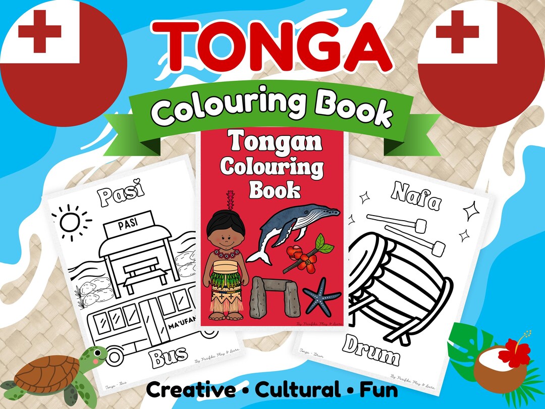 Tongan Children's Colouring Book: Learn Language & Culture (30 Pages ...