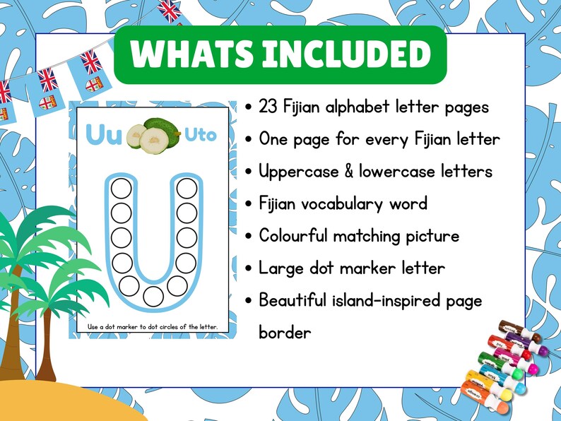 Fijian Alphabet Dot Marker Activity Book | Preschool Kindergarten ...